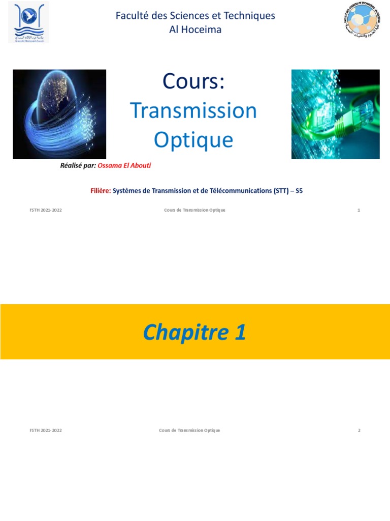 Chapitre-1 Transmission Optique | Descargar gratis PDF | Lumière | Longueur d'onde