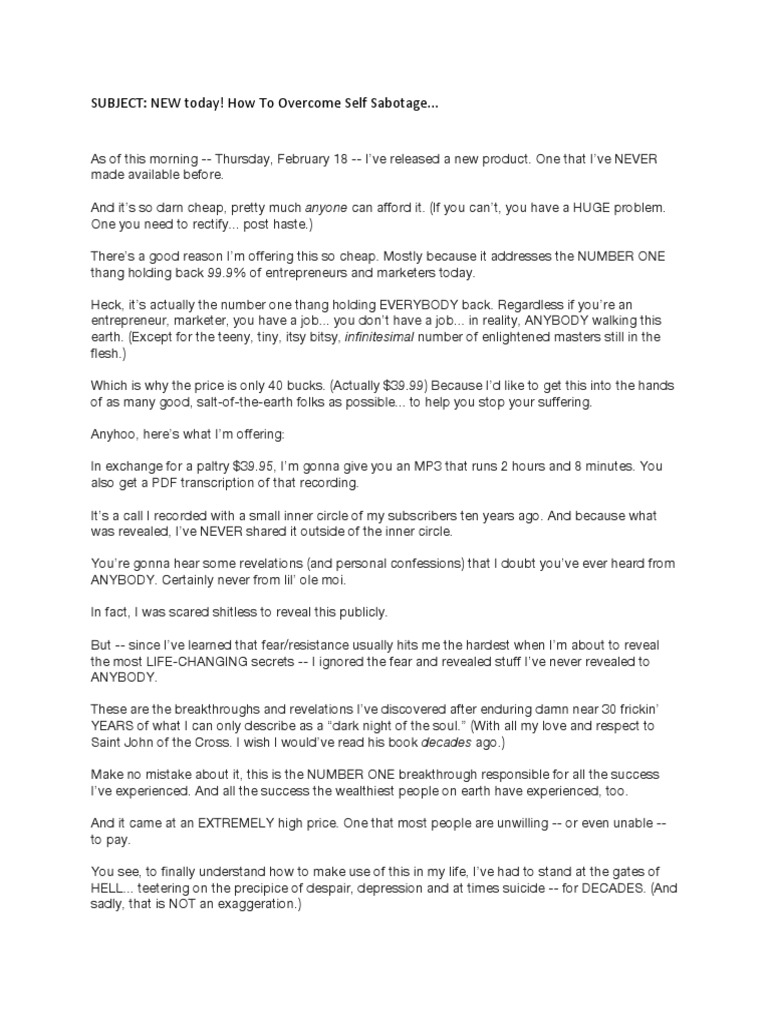 Overcoming Self-Sabotage: A Guide to Achieving Your Goals by Conquering ...