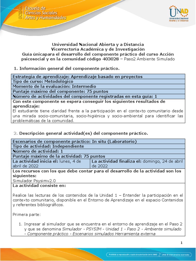 Componente Práctico - Escenarios Simulados Herramienta Externa | PDF ...