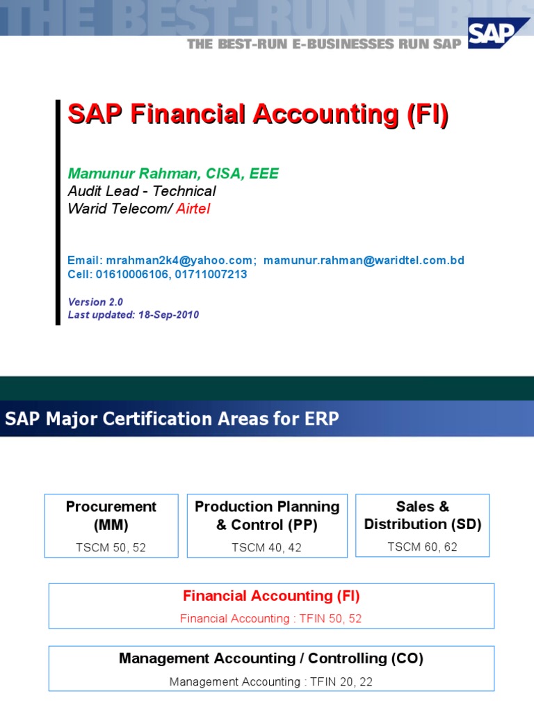 Sap Fi 01 Intro Erp Sap | PDF | Debits And Credits | Enterprise Resource Planning