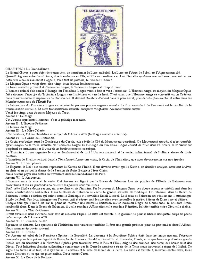 Le Magnus Opus et les Arcanes Majeurs | PDF | Jésus | Chakra