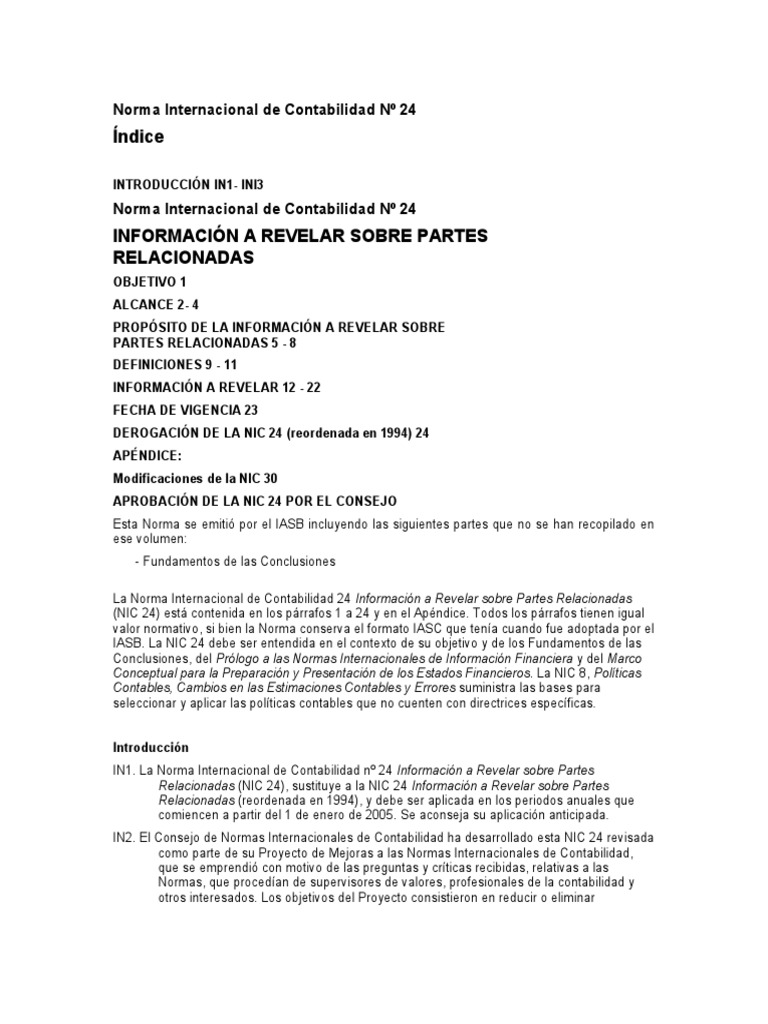NIC 24 - Versión en Español | PDF | normas internacionales de ...