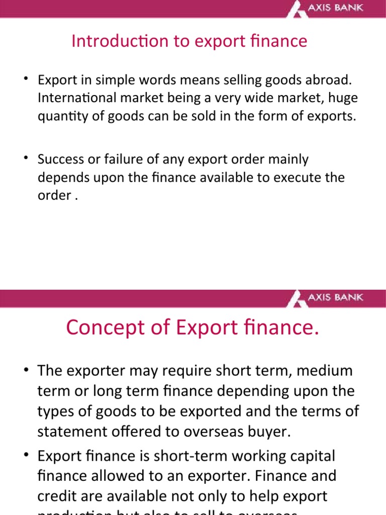 Introduction To Export Finance | PDF