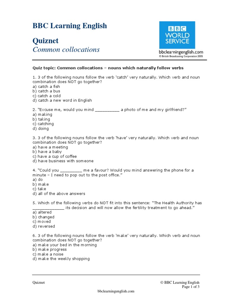 109 Common Collocations | PDF