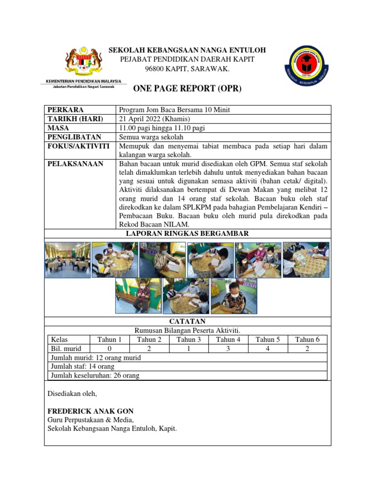 One Page Report | PDF