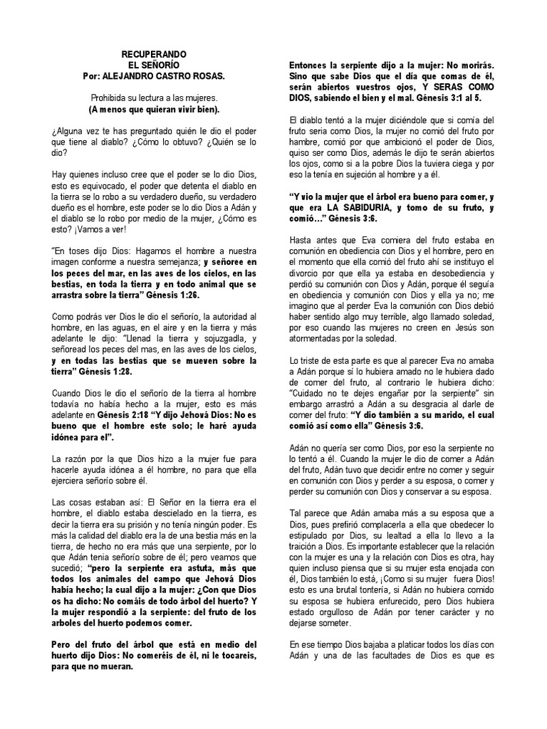 Recuperando El Senorio 1 | PDF | Adán y Eva | Elijah