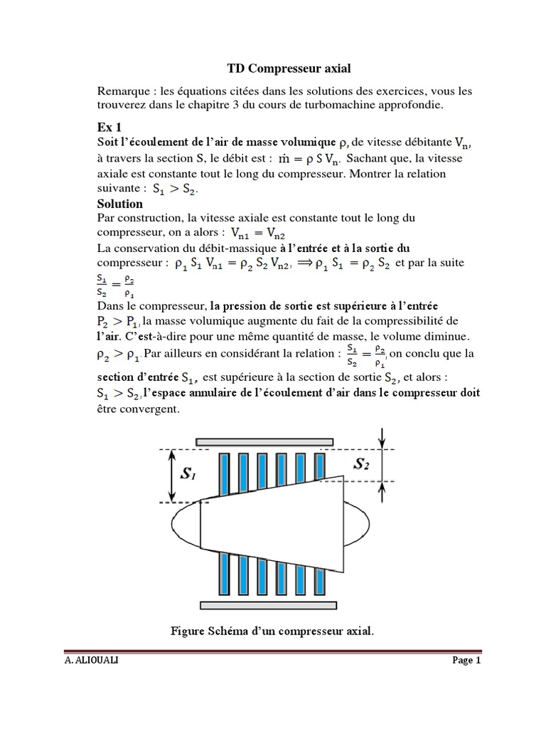 Compresseur axial : principes et calculs | PDF | Vitesse | Atmosphère ...