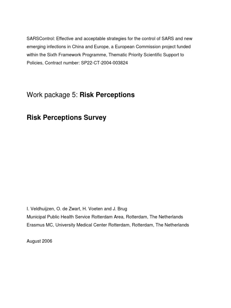 Risk Perception Questionnaire | PDF | Risk | Influenza