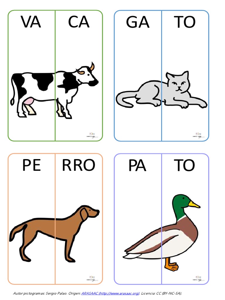 Animales Lectoescritura | PDF