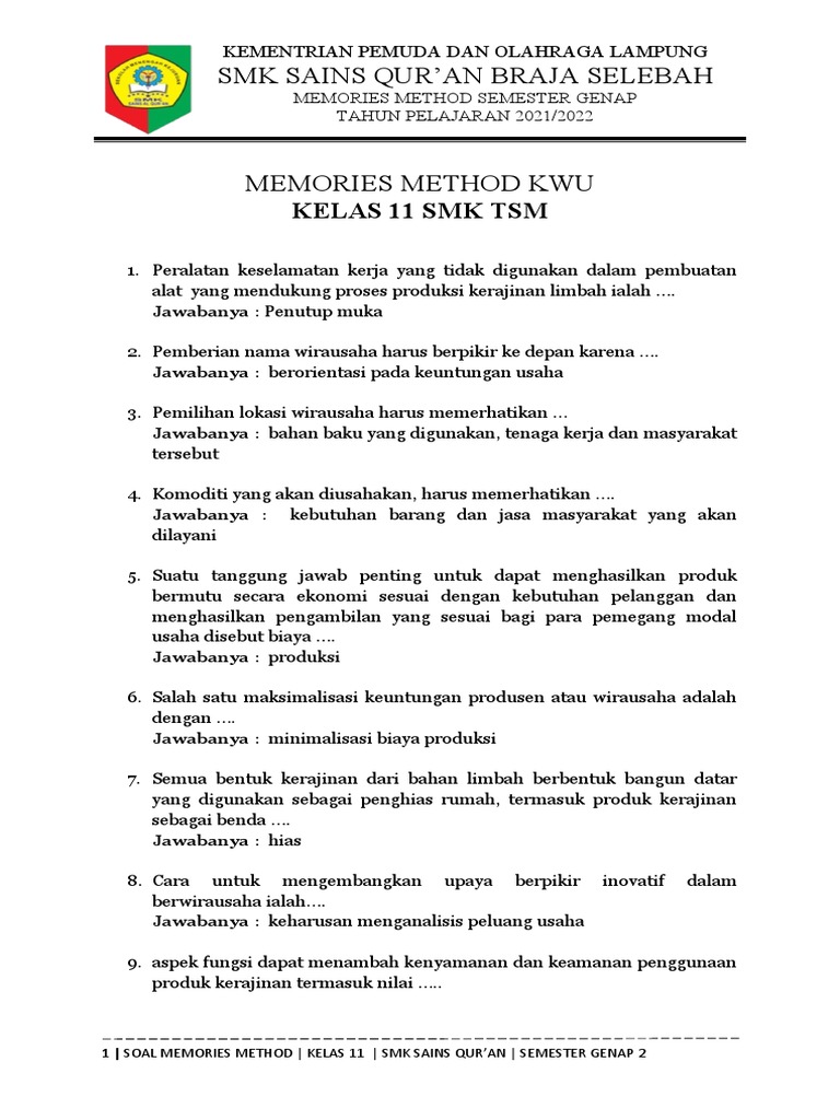 11 SMK TSM Kwu-2 | PDF