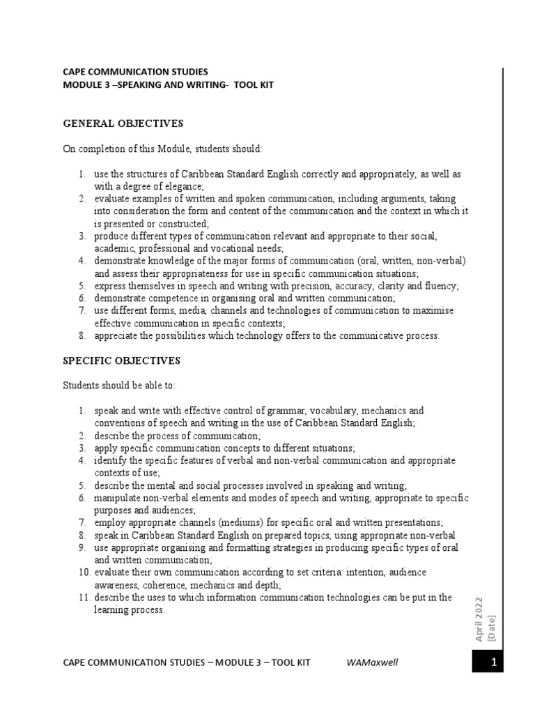 Module 3 Notes - Communication Studies | PDF