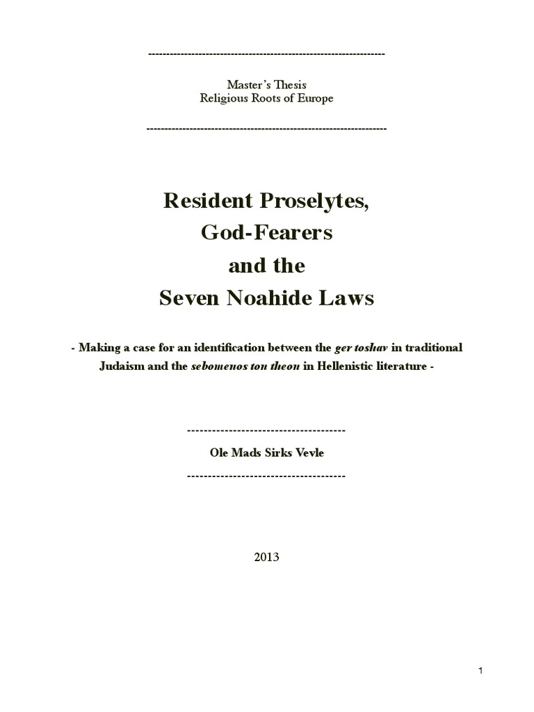 Resident Proselytes, God-Fearers and The Seven Noahide Laws | PDF ...