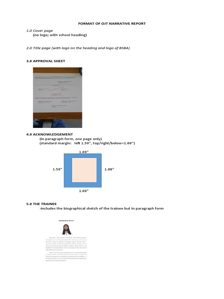 Format of Ojt Narrative Report | PDF | Cognition
