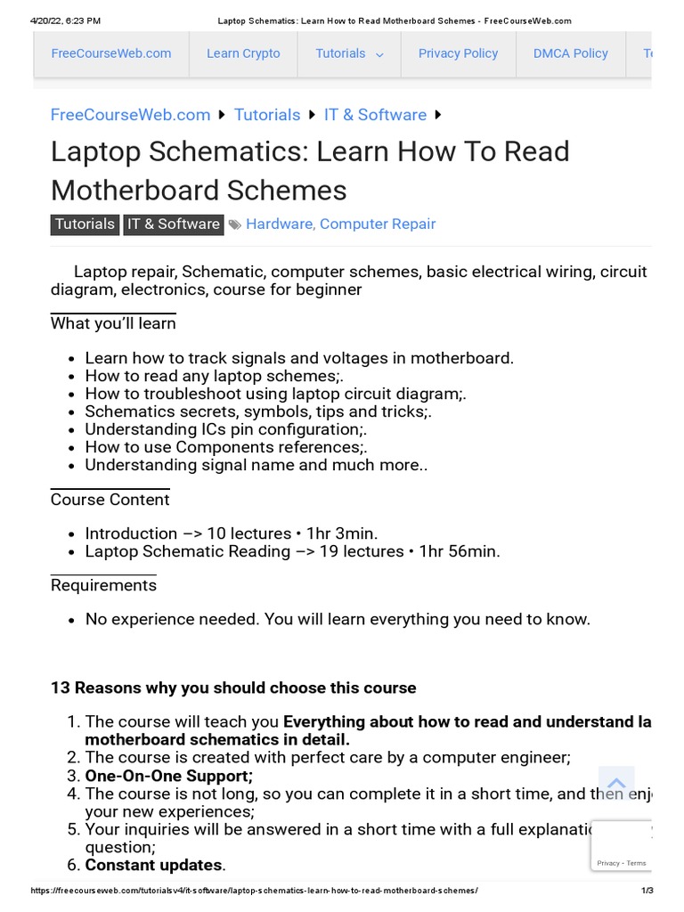 Laptop Schematics - Learn How To Read Motherboard Schemes | PDF ...