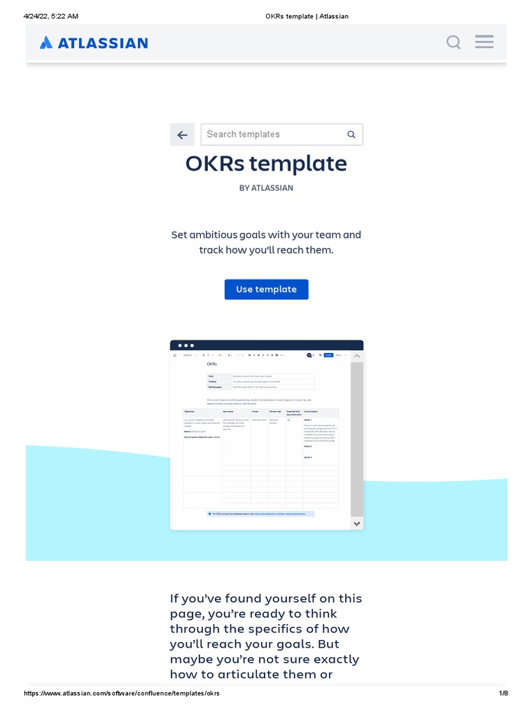 OKRs Template - Atlassian | PDF | Goal | Computing