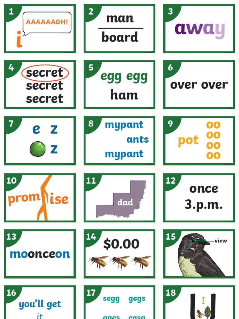 DINGBATS TWINKL Rebus Puzzle Group Challenge Cards | PDF