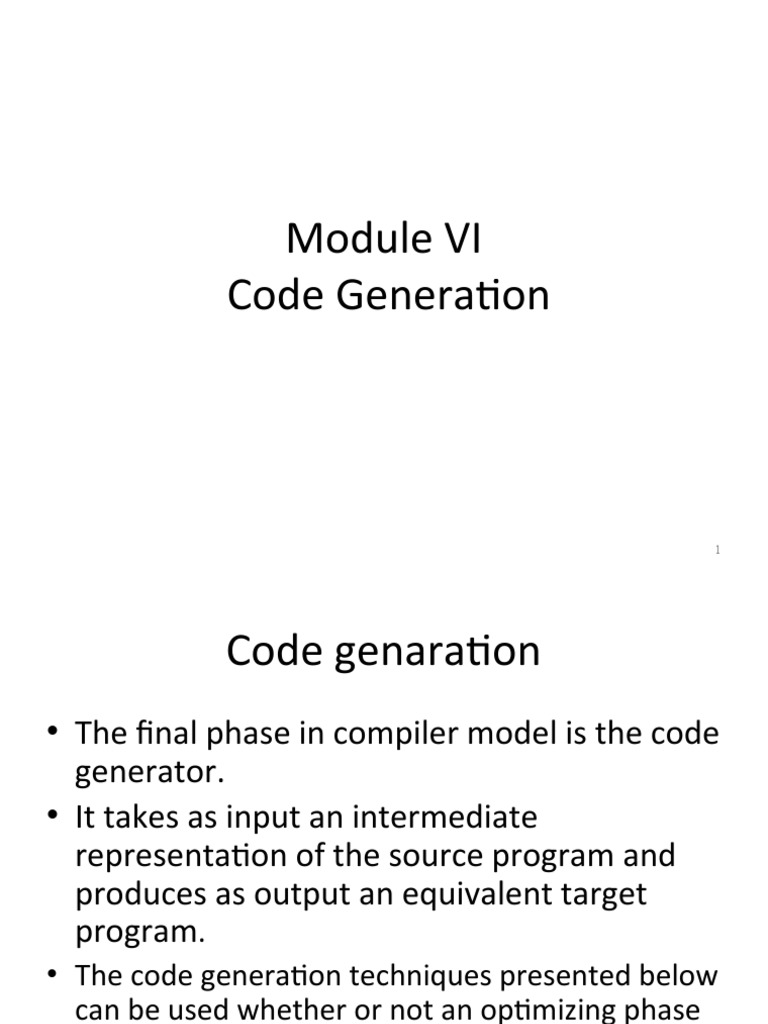 Key Considerations In Compiler Code Generation An Overview Of Code Generator Design And