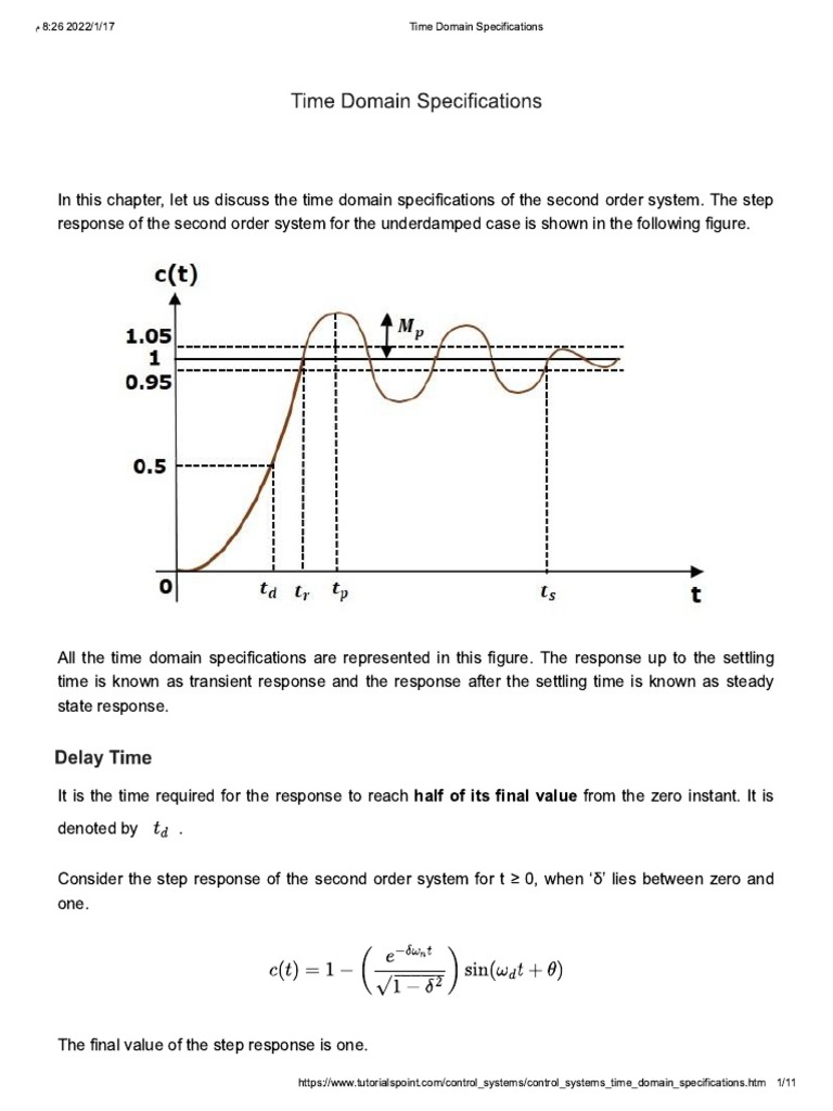 Time Domain Specifications | PDF