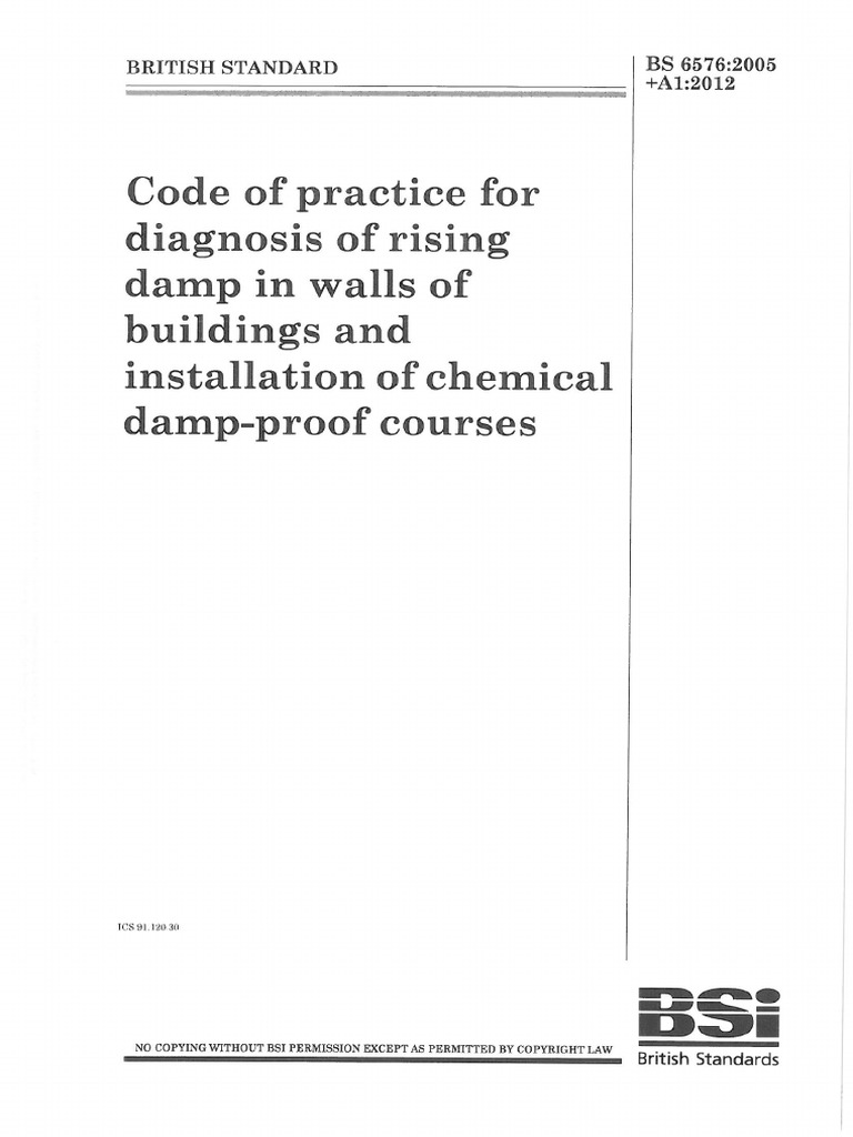 Code of Practice For Diagnosis of Rising Damp in Walls of Building and ...