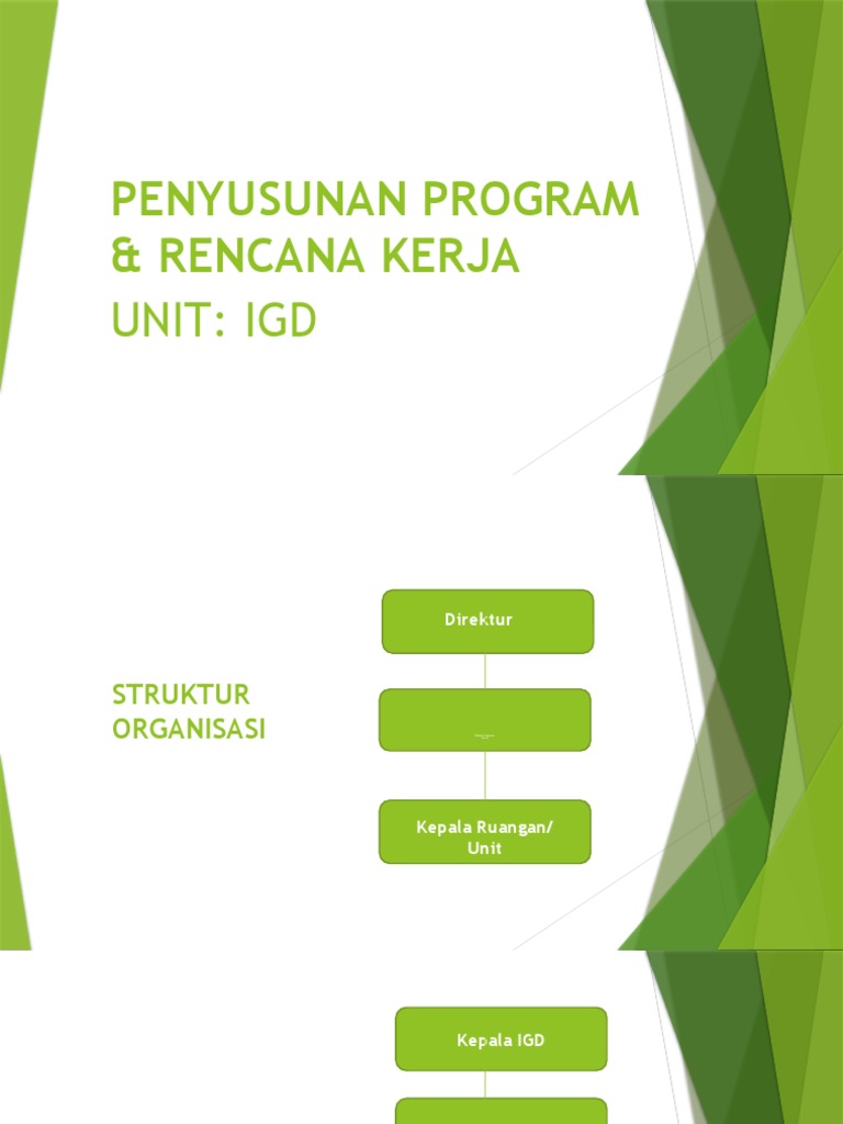 Penyusunan Program & Rencana Kerja: Unit: Igd | PDF
