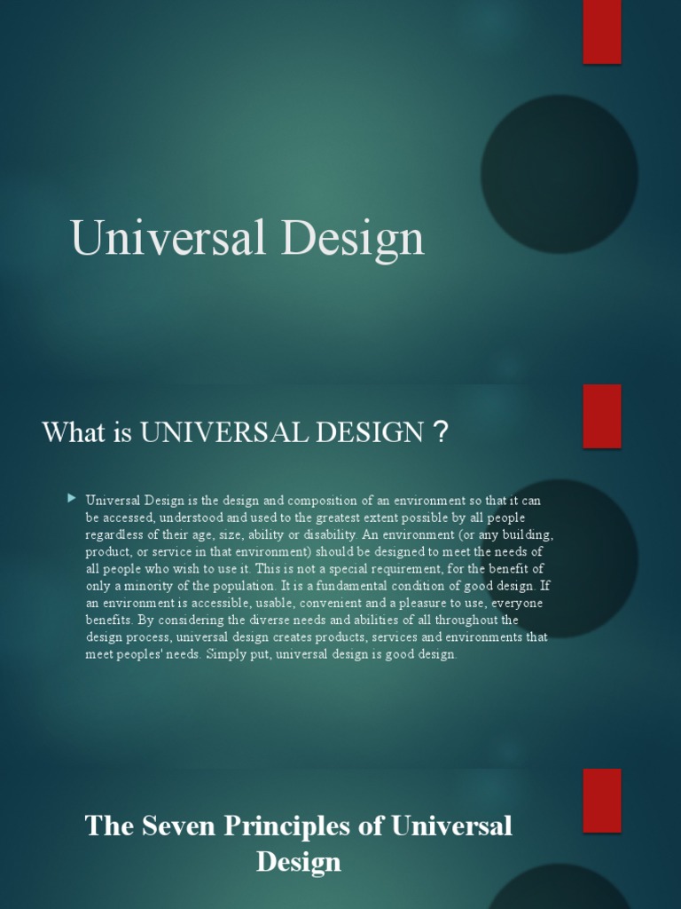 Universal Design | PDF | Design | Mental Processes