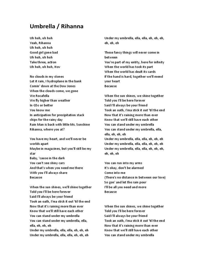Rihanna Song Lyrics