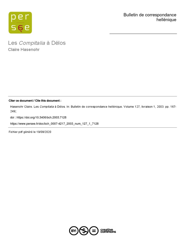 Compitalia A Delos | PDF | Epigraphy | Ancient Roman Religion