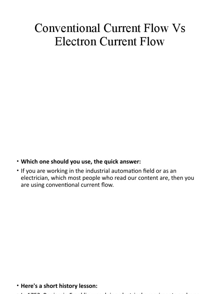 Conventional Current Flow Vs Electron Current Flow | PDF | Electric ...