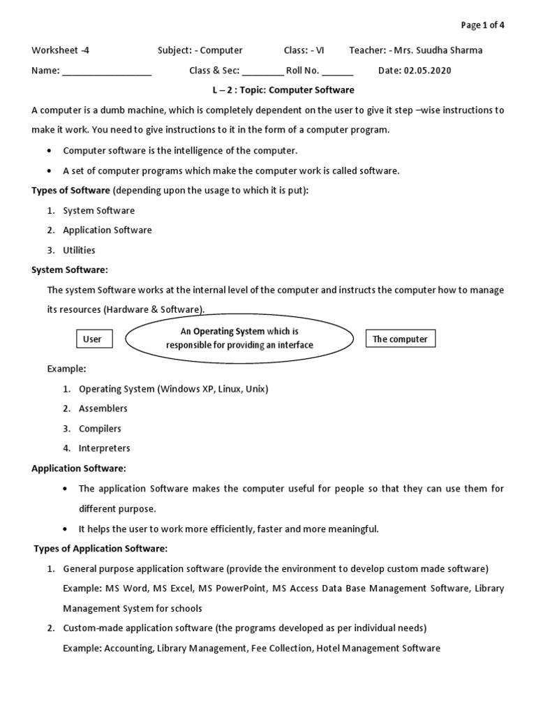 6th Class Software | PDF | Software | Operating System