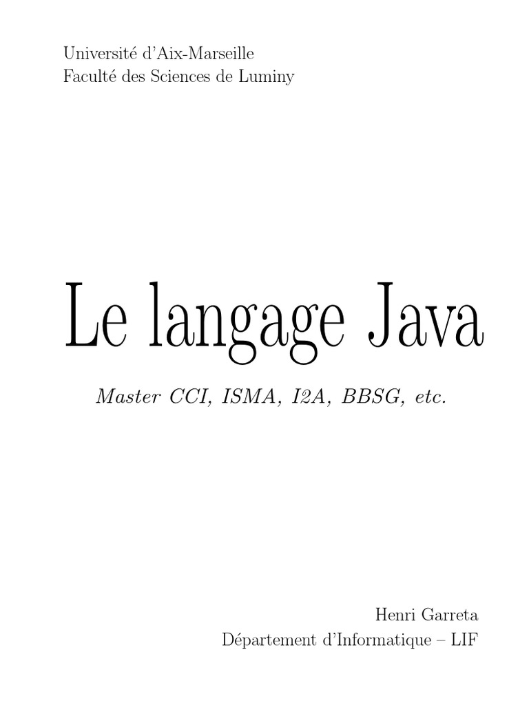 Cours Le Langage de Programmation Java en PDF | PDF | Java (Langage de ... Cours Le Langage de Programmation Java en PDF | PDF | Java (Langage de ...