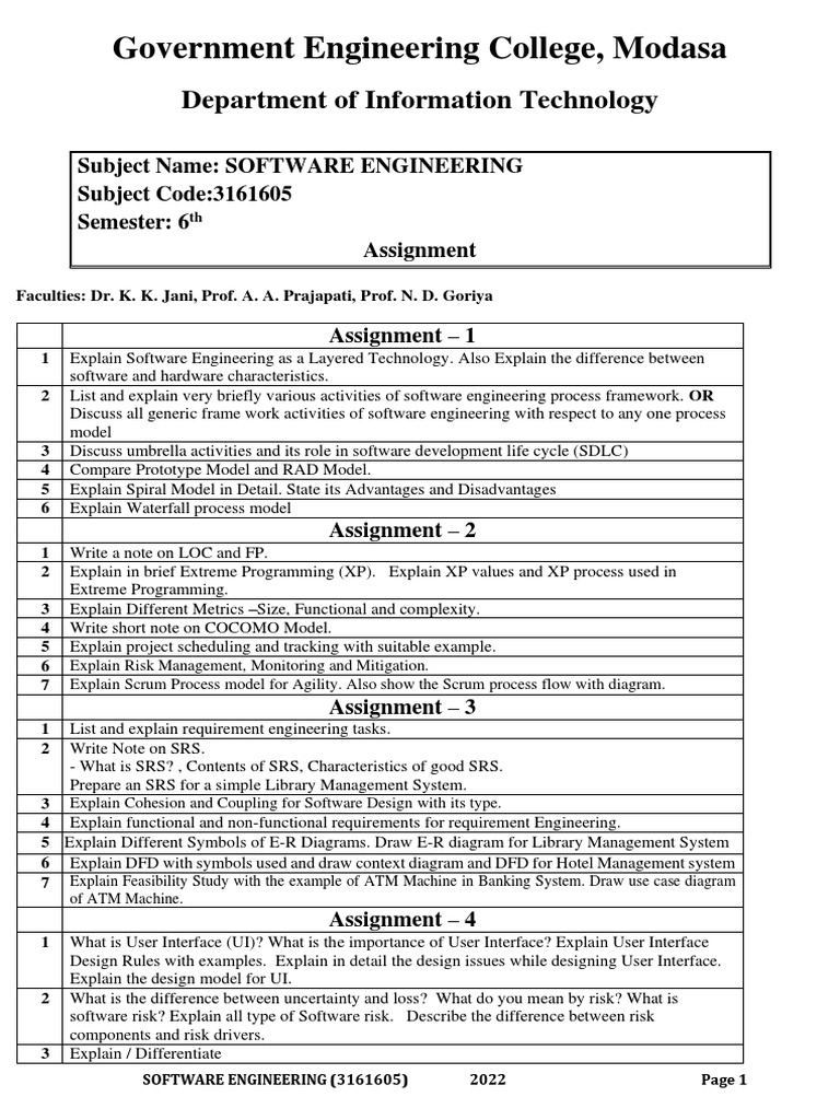 Se-Sem-Vi Assignment 2022 | PDF | Software Development Process ...