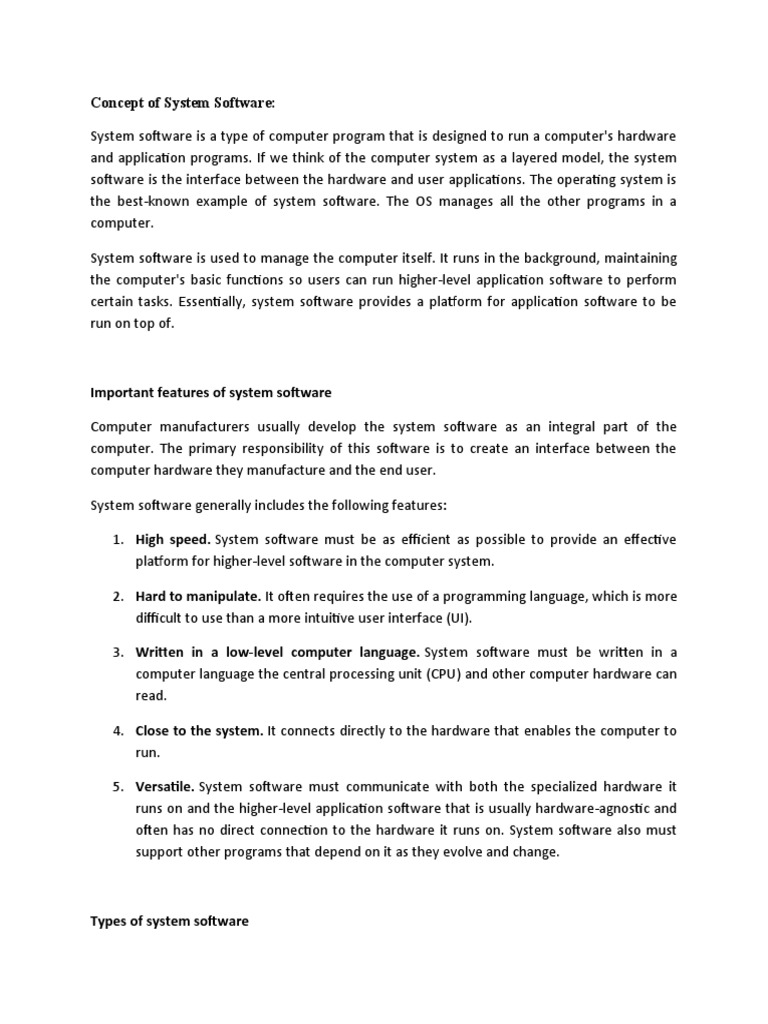 Chapter 1-SPCC | PDF | Operating System | Software