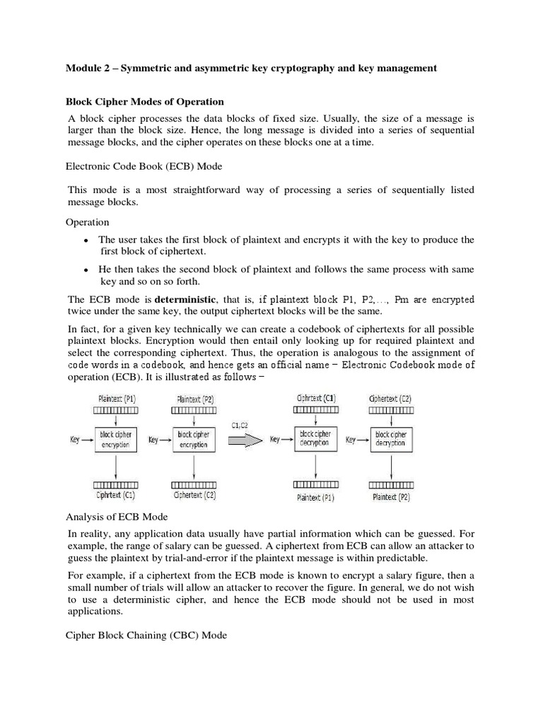 Module 2 - Symmetric and Asymmetric Key Cryptography and Key Management ...