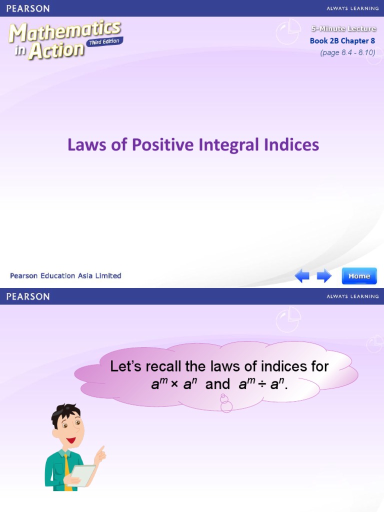 Laws of Positive Integral Indices | PDF | Mathematics | Arithmetic