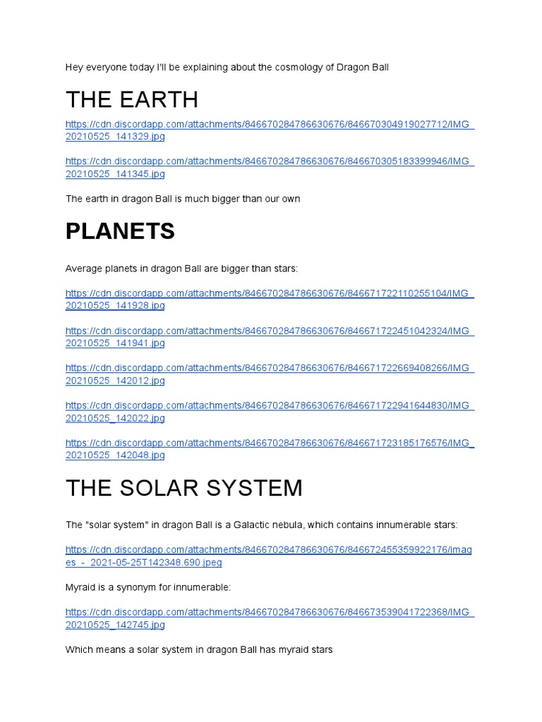 Dragon Ball Cosmology Explained in 40 Characters | PDF | Universe | Galaxy