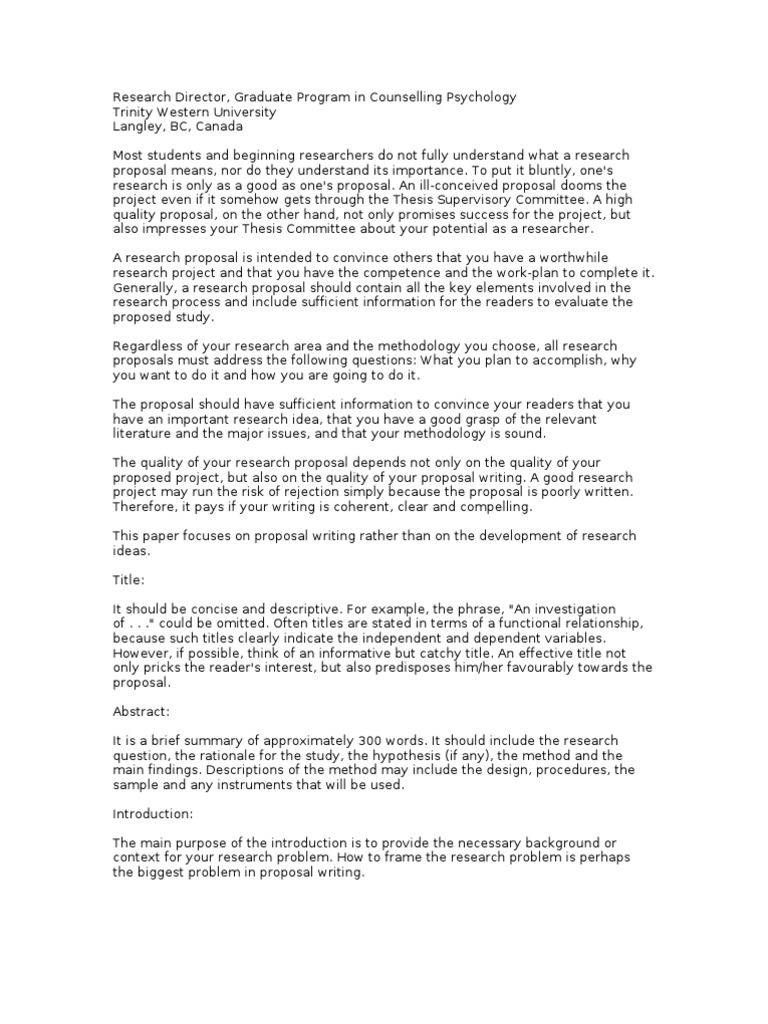 How To Write A Research Proposal | PDF | Scientific Method ...