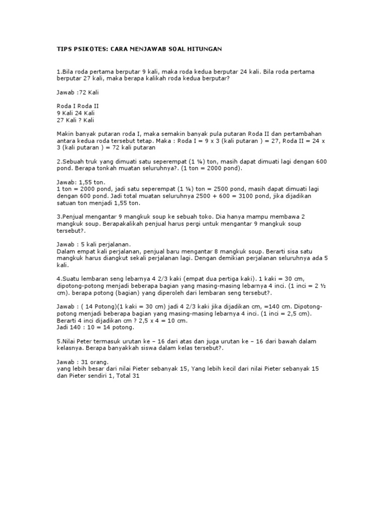 Tips Psikotes | PDF