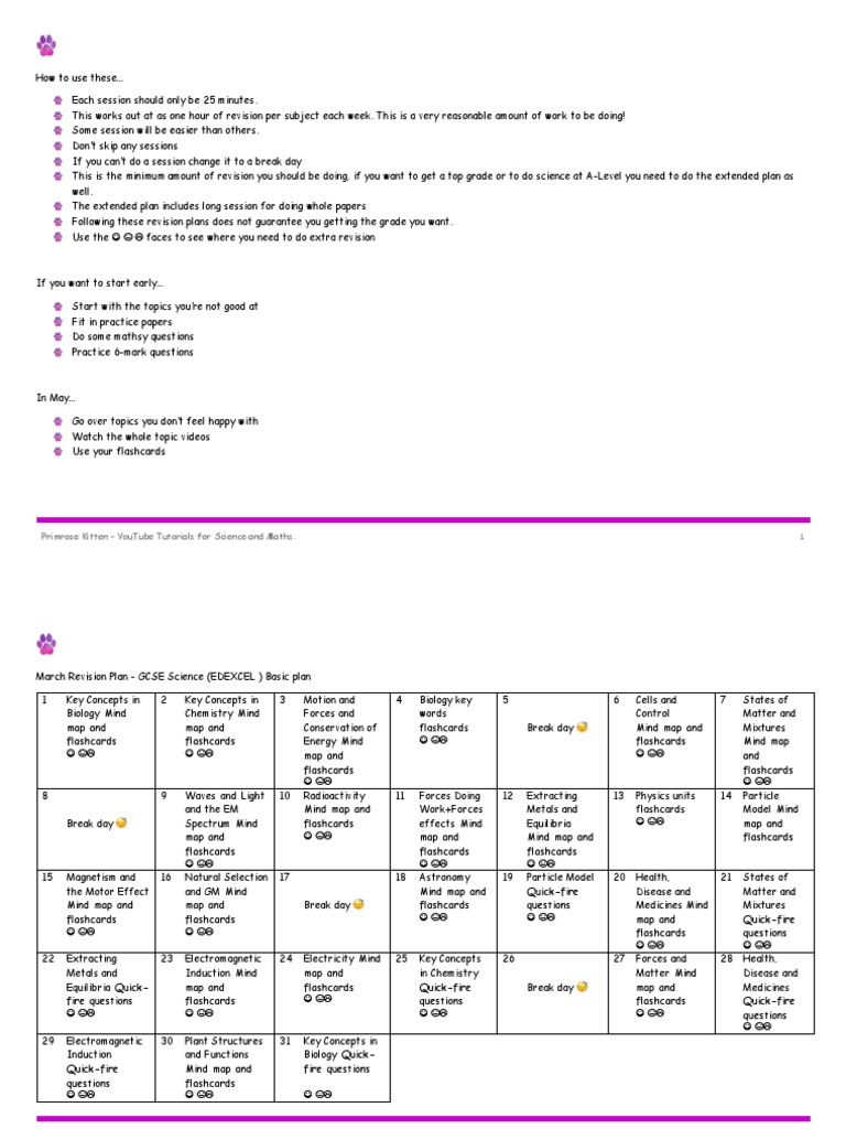 Edexcel GCSE Science Revision Plan | PDF | Electromagnetic Spectrum ...