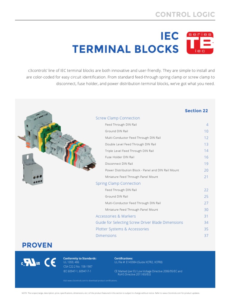 C3controls Catalog IEC Terminal Blocks 2022 0207 | PDF | Electrical ...