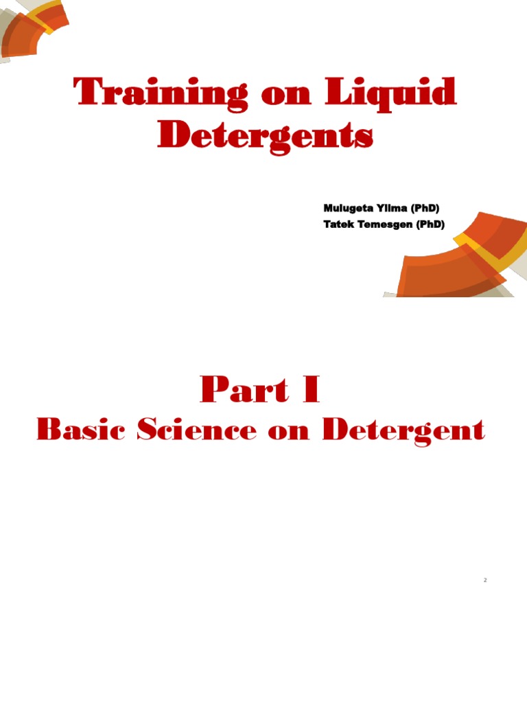 Training On Liquid Detergents, English | PDF | Surfactant | Ph