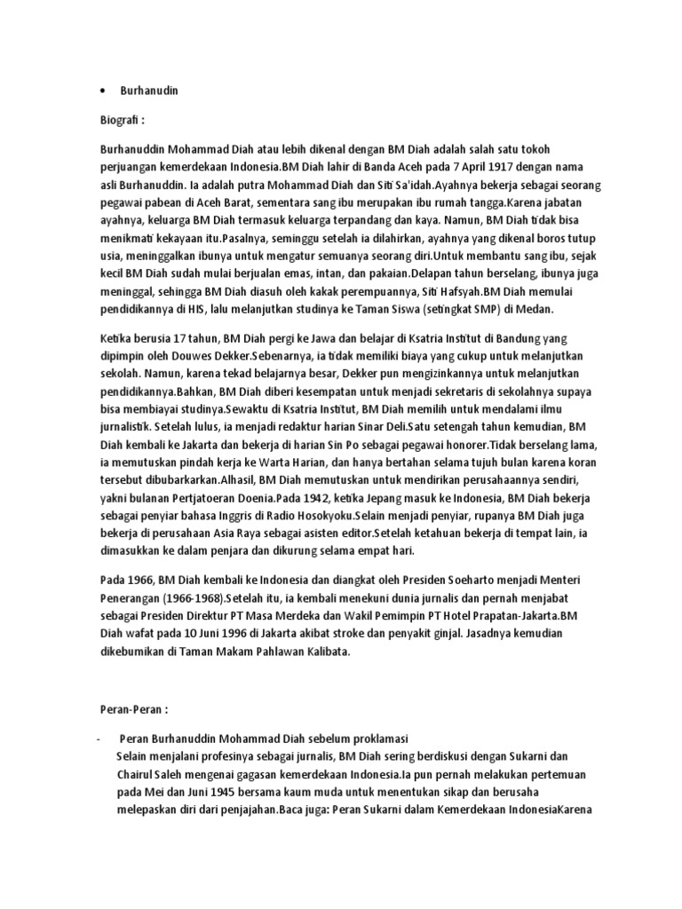 Biografi dan Peran BM Diah, Latief, dan Suhud | PDF