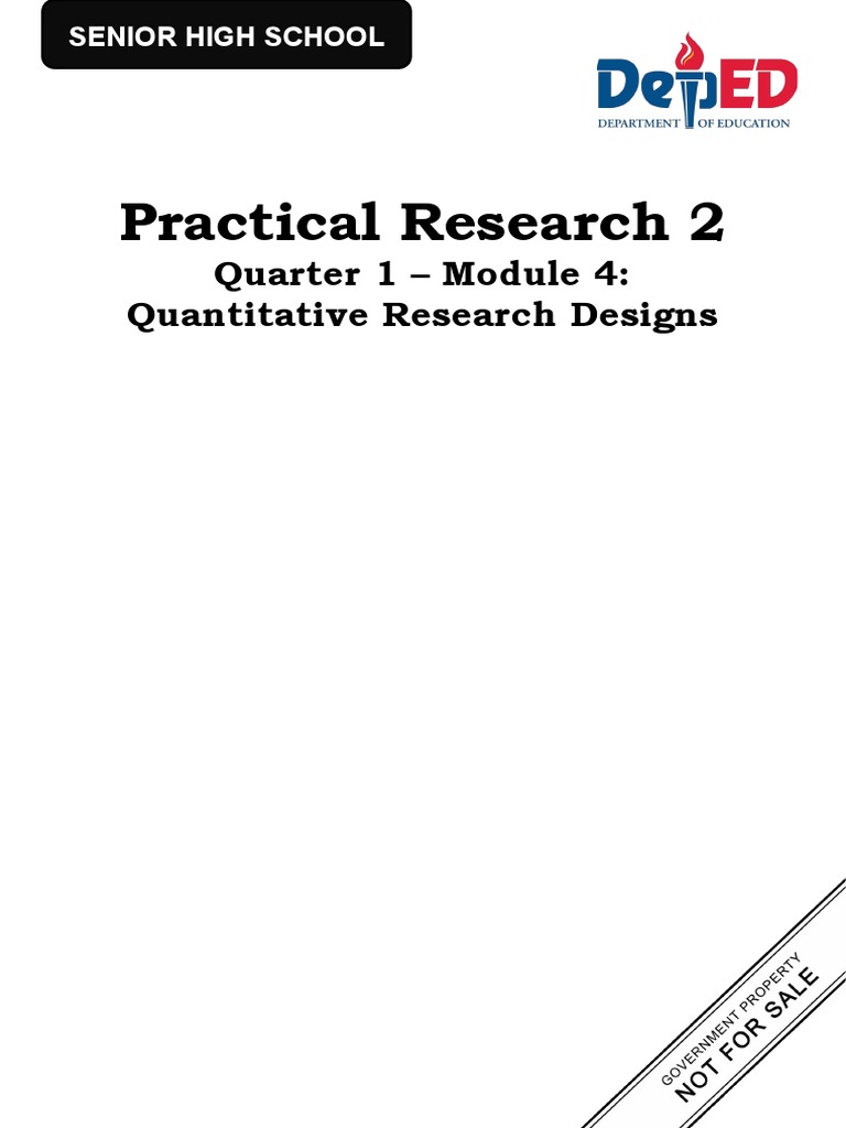 Practical Research 2: Quarter 1 - Module 4: Quantitative Research ...
