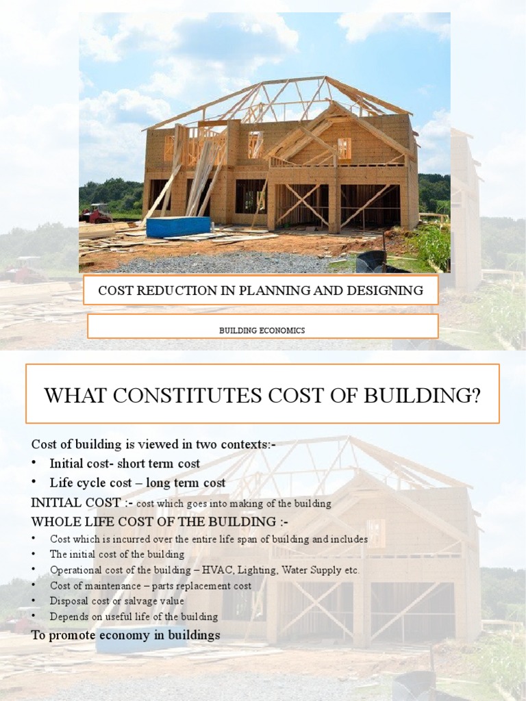 COST REDUCTION - Building Economics | PDF | Green Building | Architect