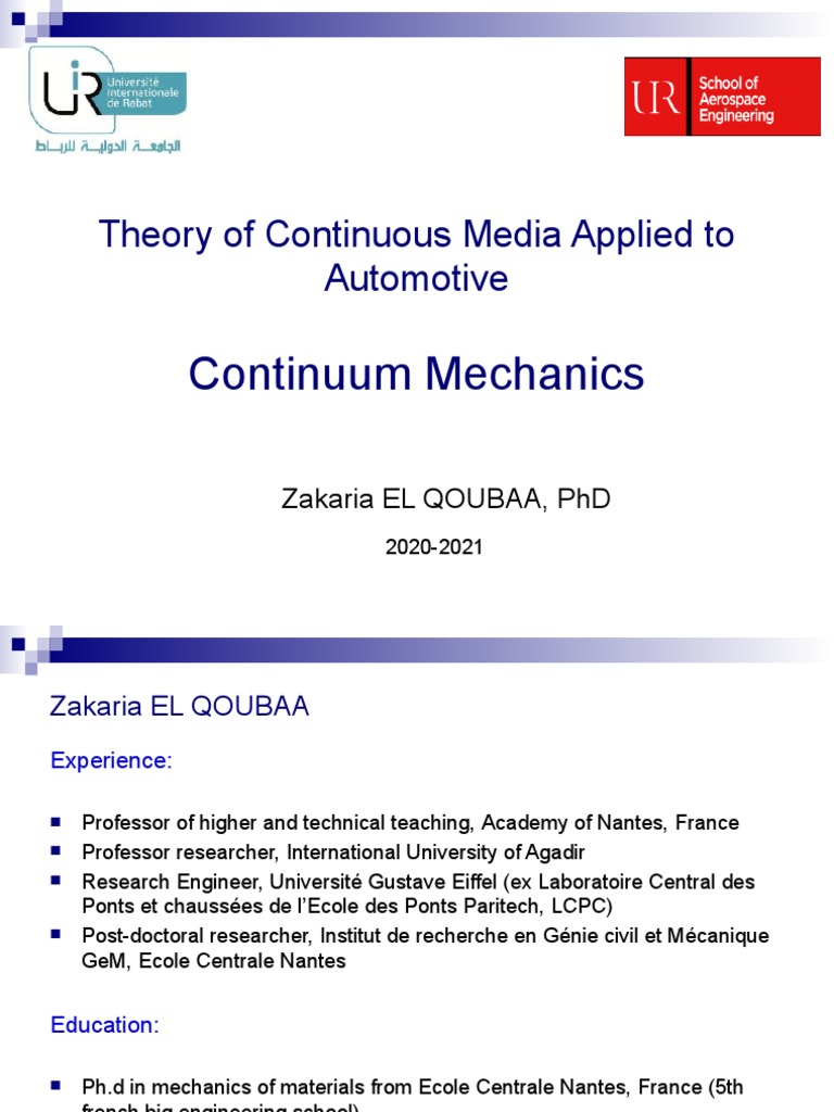 Part 03 Continuum Mechanics | PDF | Continuum Mechanics | Euclidean Vector