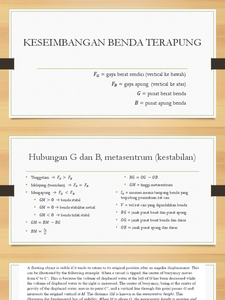 Kuliah 5-6-KESEIMBANGAN BENDA TERAPUNG | PDF