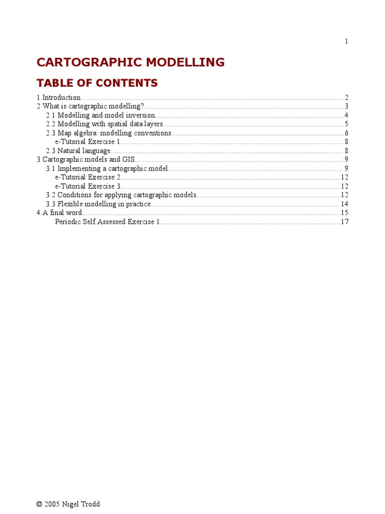 Trodd Cartographic Modelling | PDF
