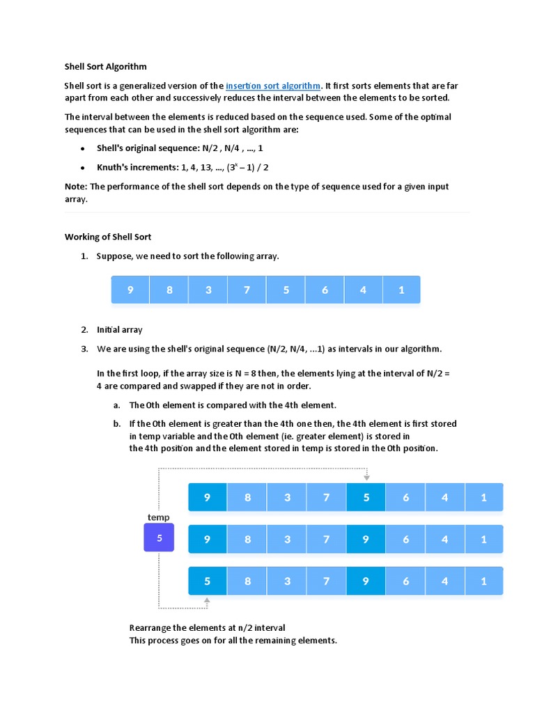 Shell Sort Algorithm | PDF | Software Engineering | Algorithms And Data Structures