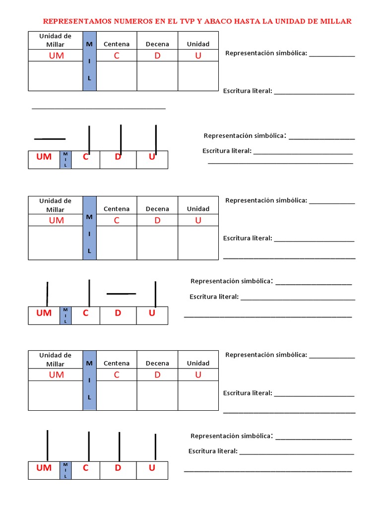 5 B. TVP y Abaco Hasta La Unidad de Millar | PDF