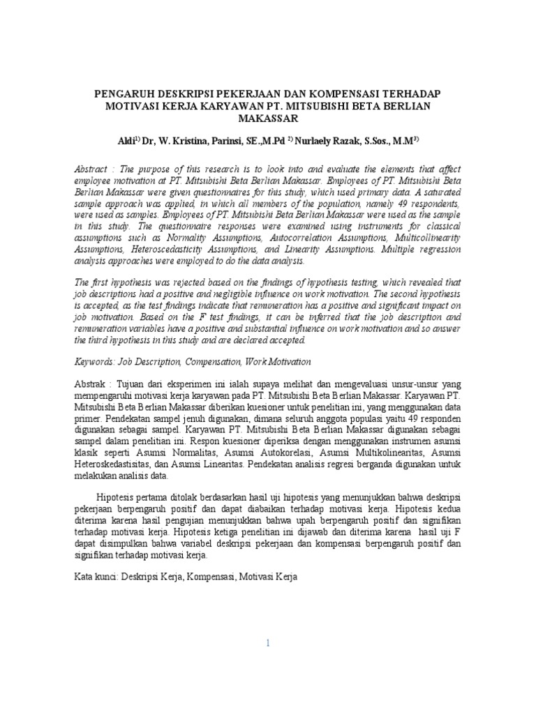 Jurnal Aldi | PDF | Multicollinearity | Cognition