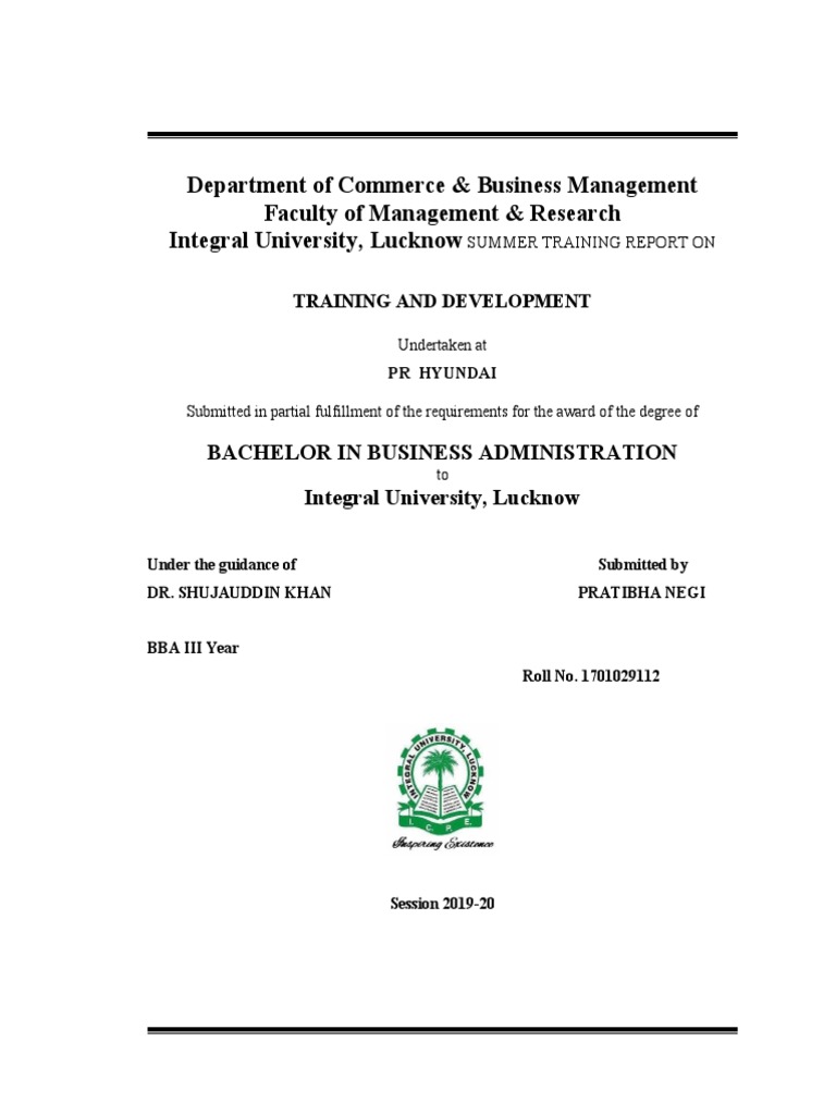 Bba Report 5th Sem | PDF | Employment | Survey Methodology